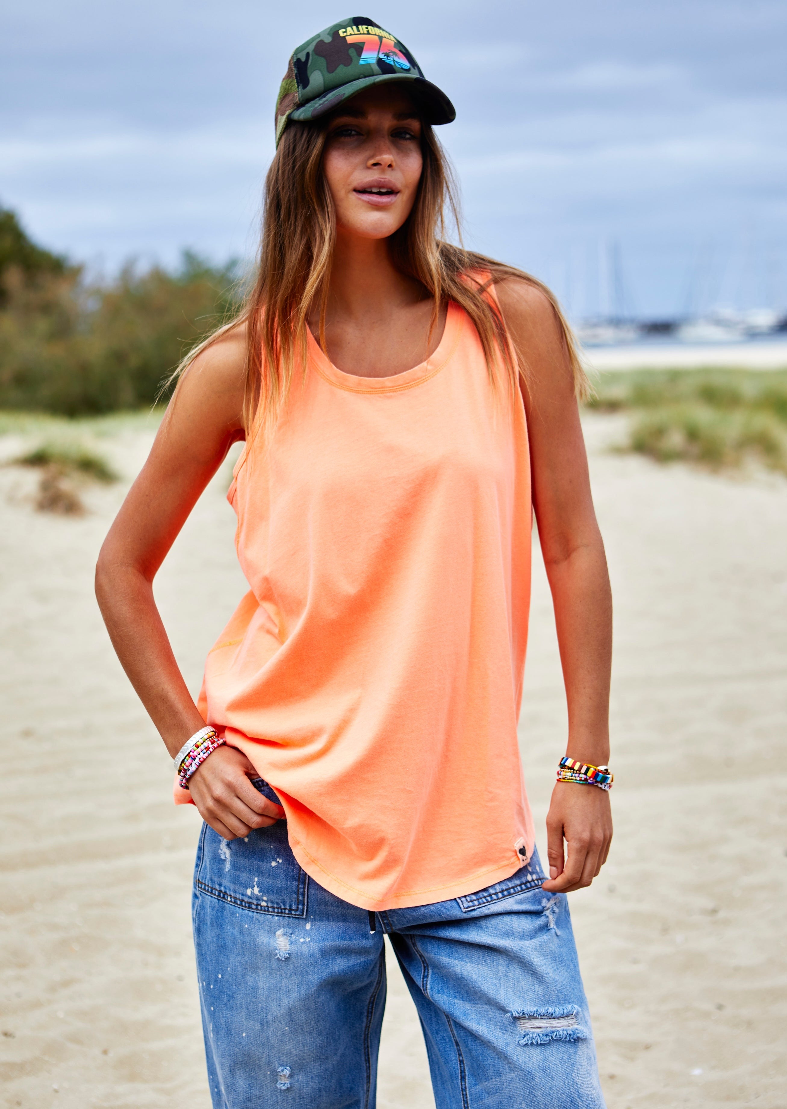 Hammill & Co | LAYERING TANK -ORANGE|Cat Hammill